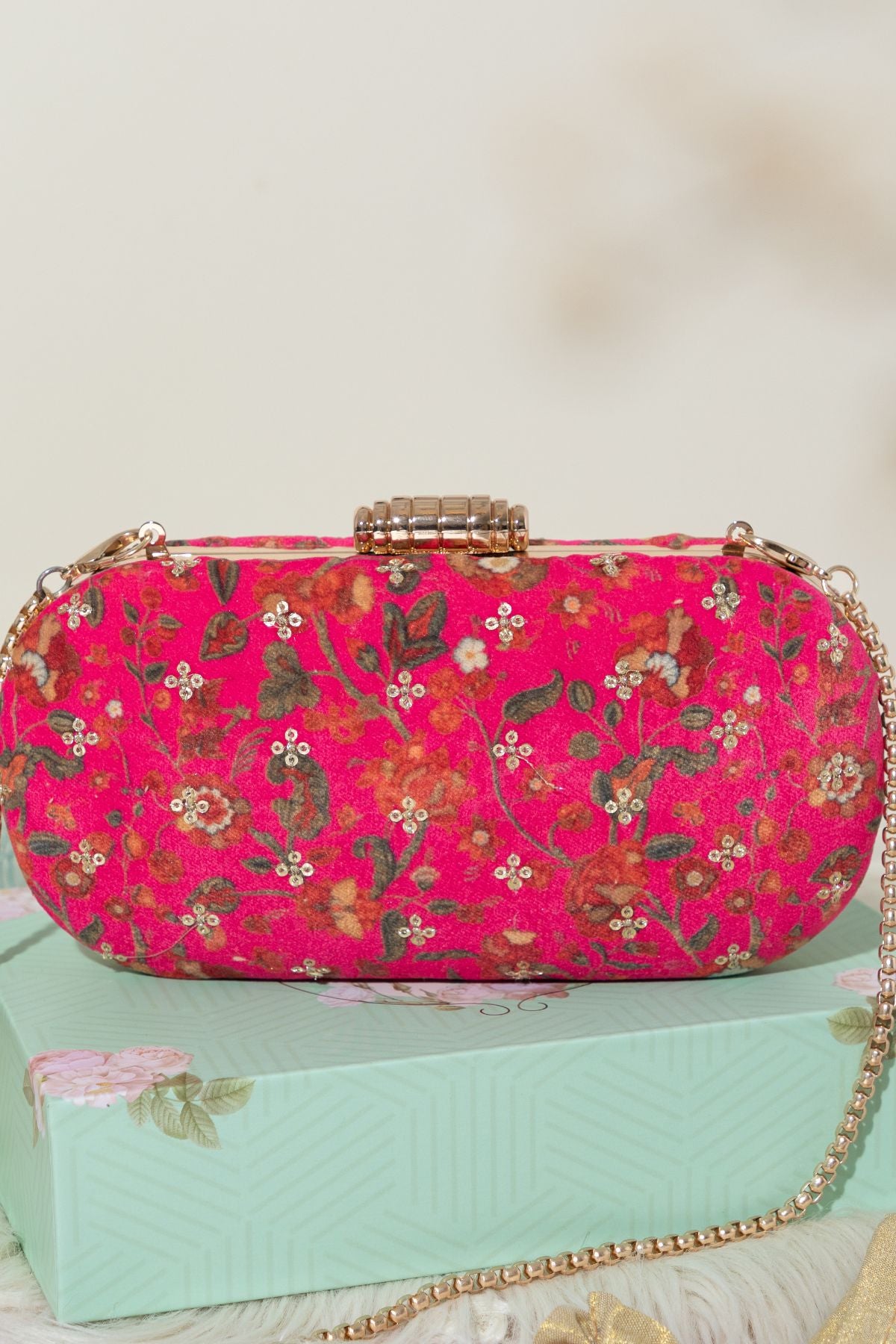 Buy AMYRA Eva Capsule Clutch Pink Online in India - The AMYRA Store