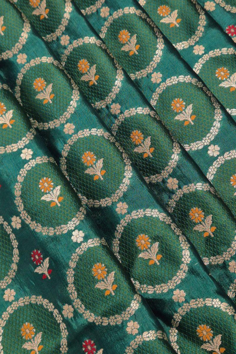 Buy AMYRA Jamal Handloom Dupion Silk with Gold Buta and Meena work ...