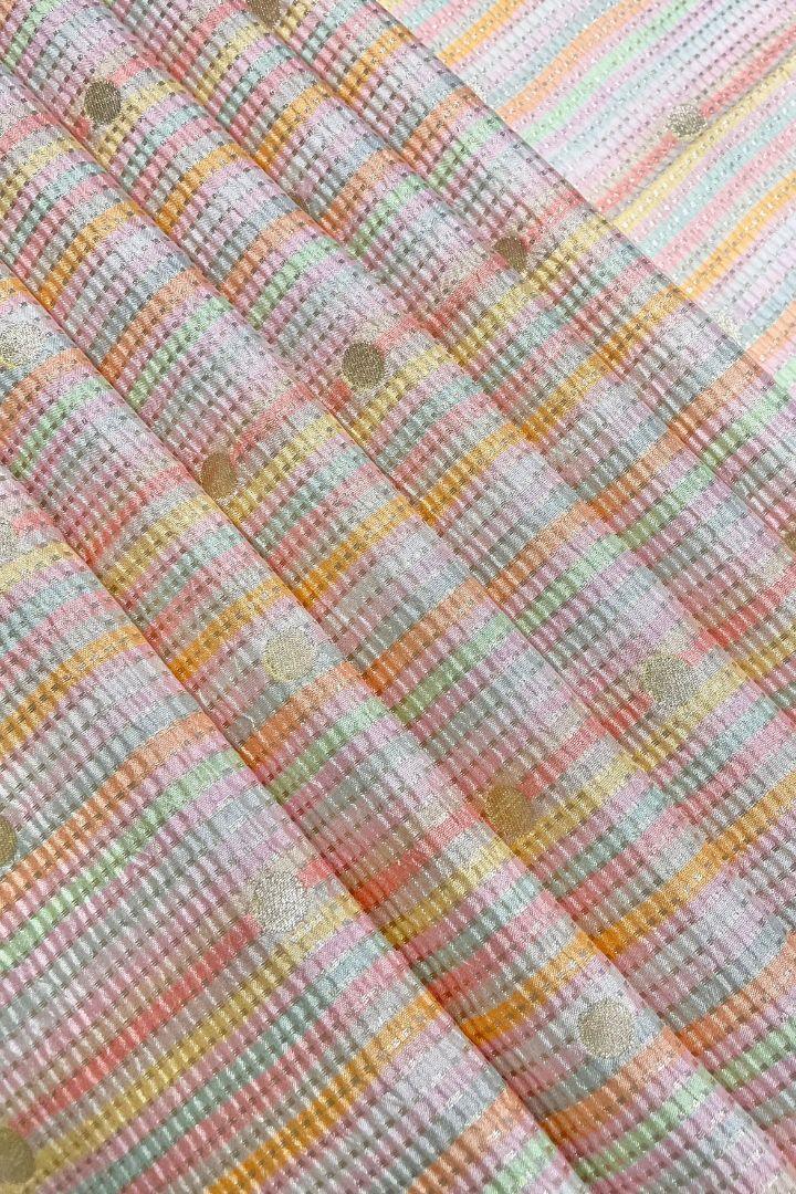 Buy AMYRA Manas Silk Chiniya Zari Fabric - Multi Color online - The ...