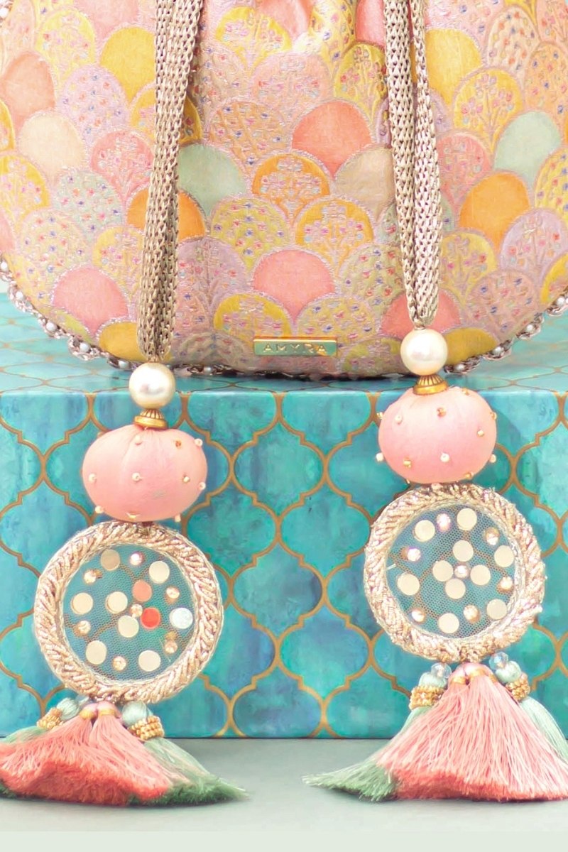 Buy AMYRA Manjari Pure Banarasi Silk Potli - Multi Color online - The ...